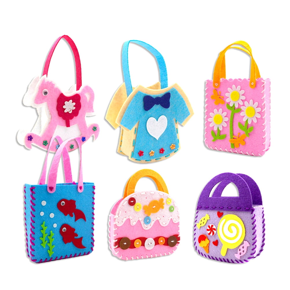 Homoyoyo Cartoon Handbags Craft Kit for Kids, Nonwoven Storage Bags ...