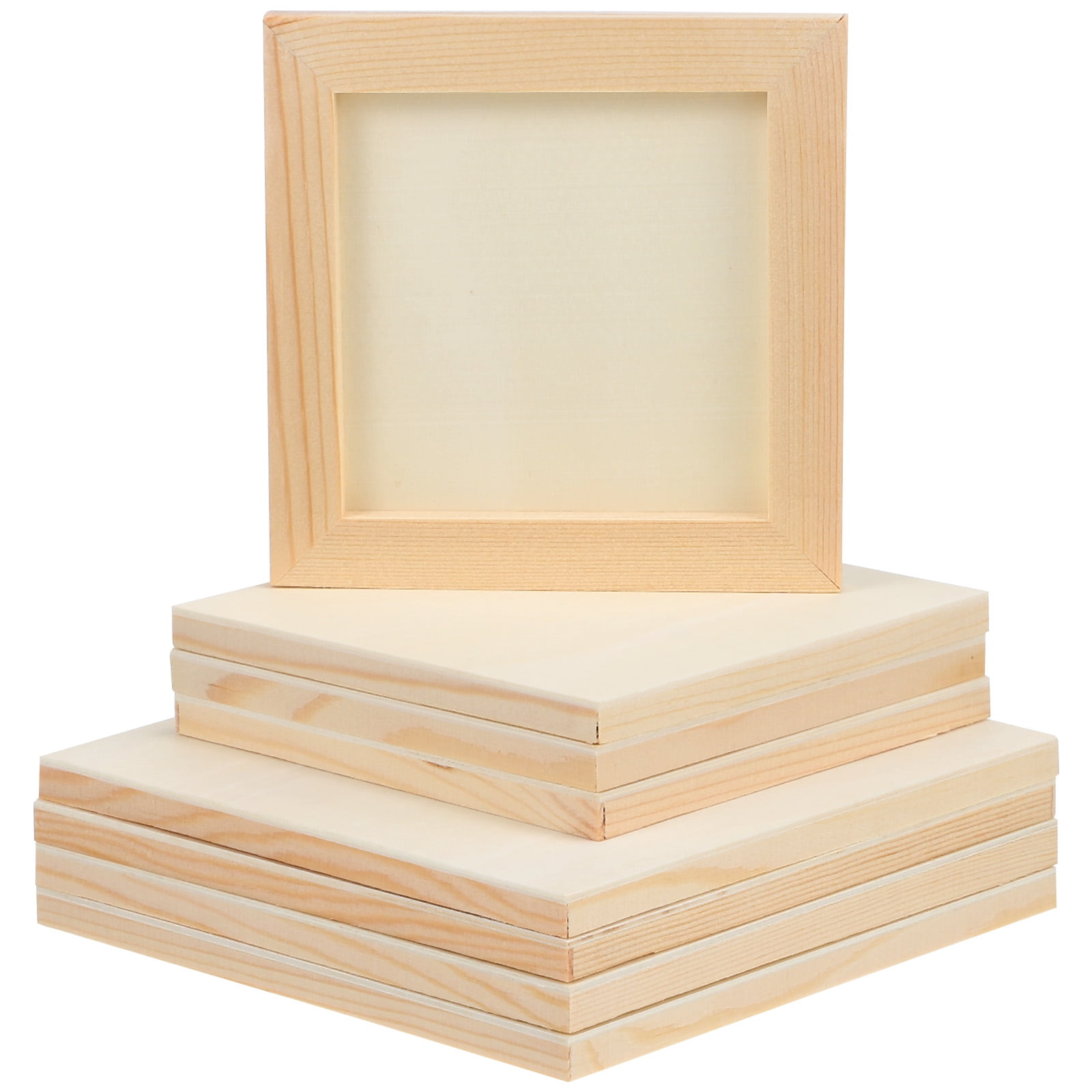 Hareemi 8 Pcs Wooden Picture Frames Square Craft Frames DIY Photo ...