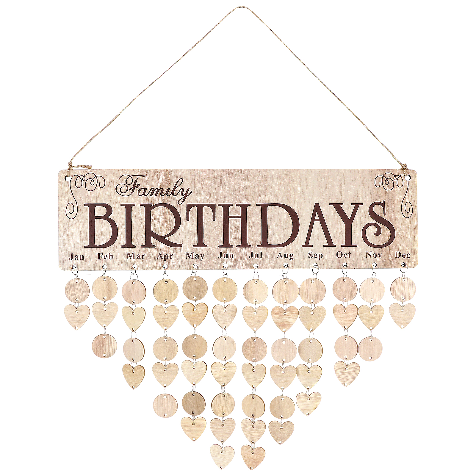 Birthday Gifts Family Birthday Board Wall Wooden Calendar Home ...