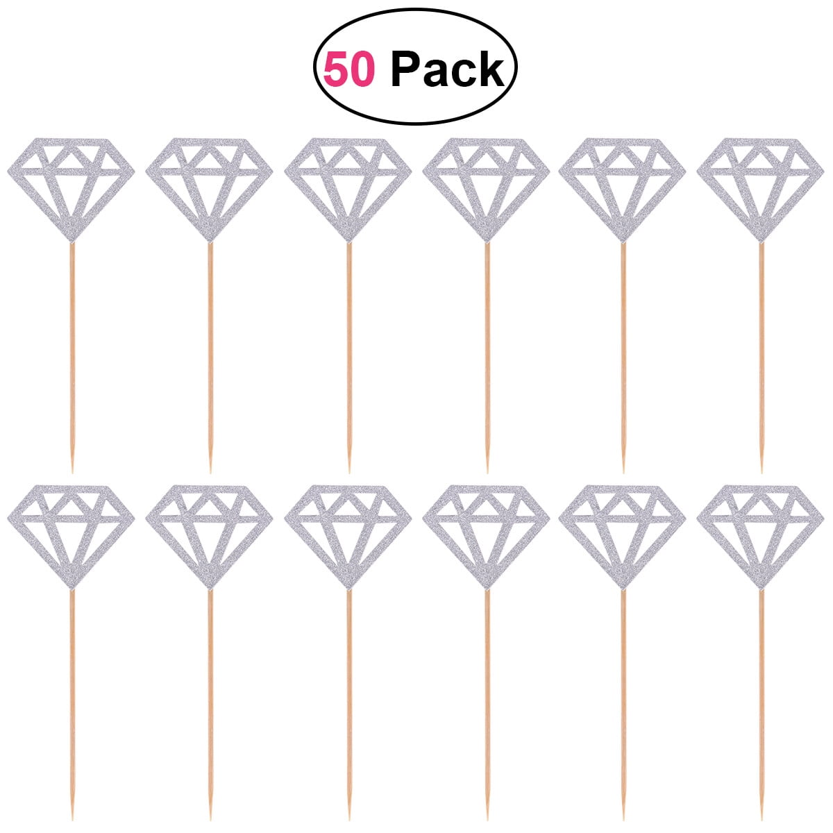 Hareemi ULTNICE 50pcs Glitter Paper Gold Diamond Cake Toppers Cake ...