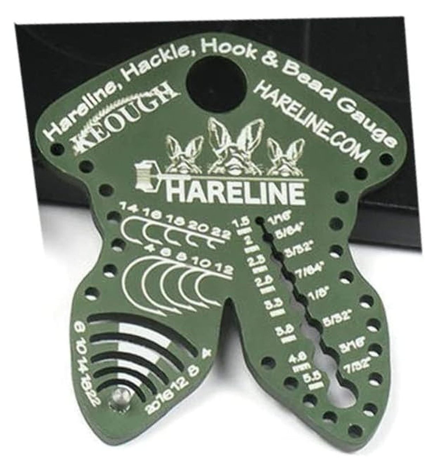 Hareline Hackle, Hook & Bead Gauge- Andodized Olive - Walmart.com