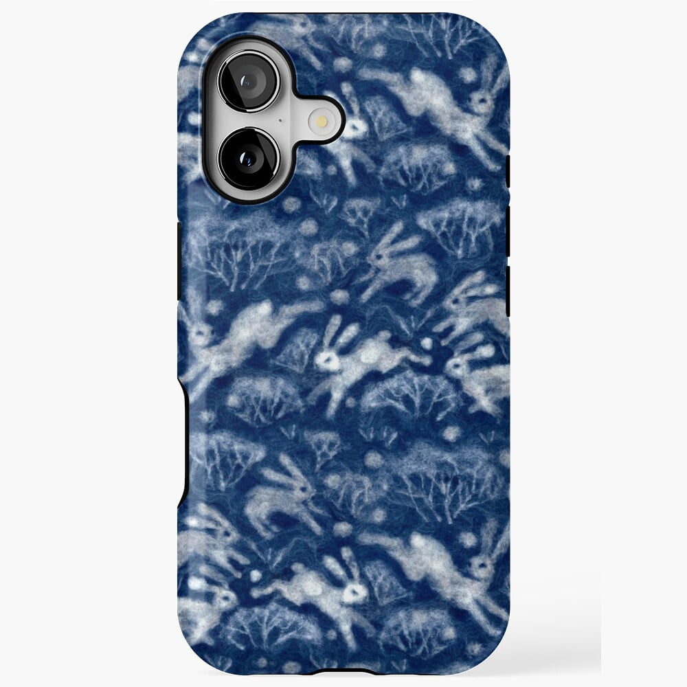 Hares Field Winter Rabbit Art Case for iPhone 11 12 13 14 15 16 17 Pro ...