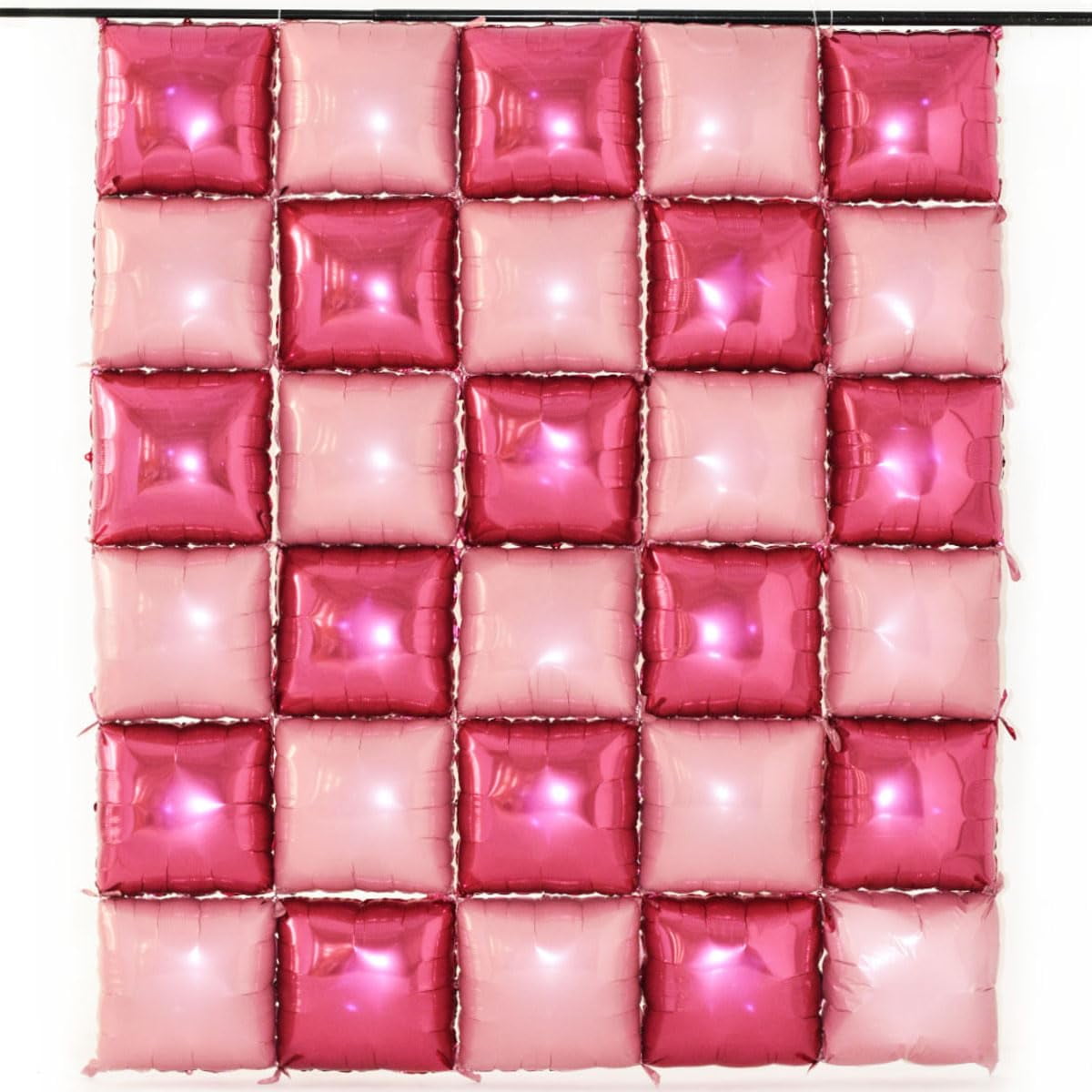 Harfirbe 30PCS Magenta Hot Pink Square Balloons Metallic Aluminium Foil ...