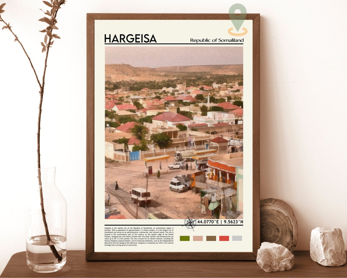 Hargeisa Print, Vintage Poster, Hargeisa Wall Art, Hargeisa Poster ...