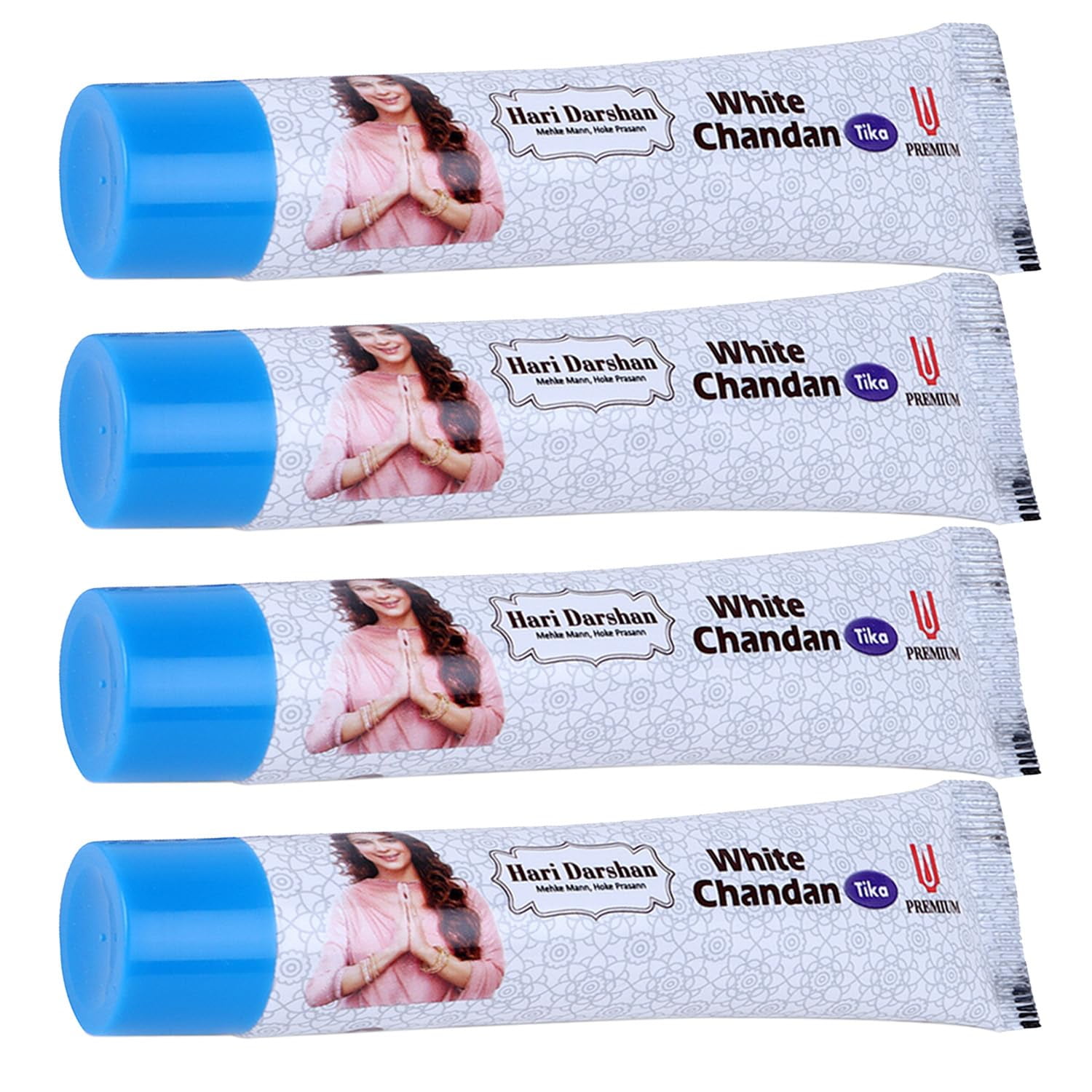 Hari Darshan Premium Safed Chandan Tika Tube Paste Pack of 4 50g Each Pure Sandalwood Paste with ...