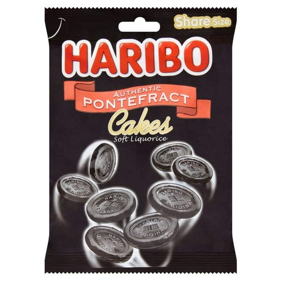 Haribo Authentic Pontefract Cakes Soft Liquorice Bag 160g (Pack of 12 ...