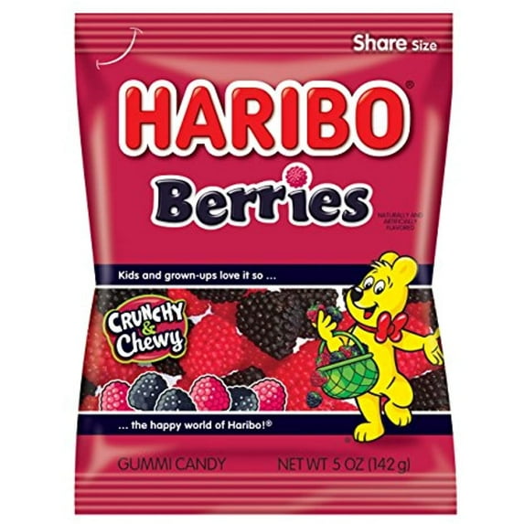 Haribo Berries Gummi Candy – 12 Pack, 5 oz Bags, Crunchy & Chewy ...