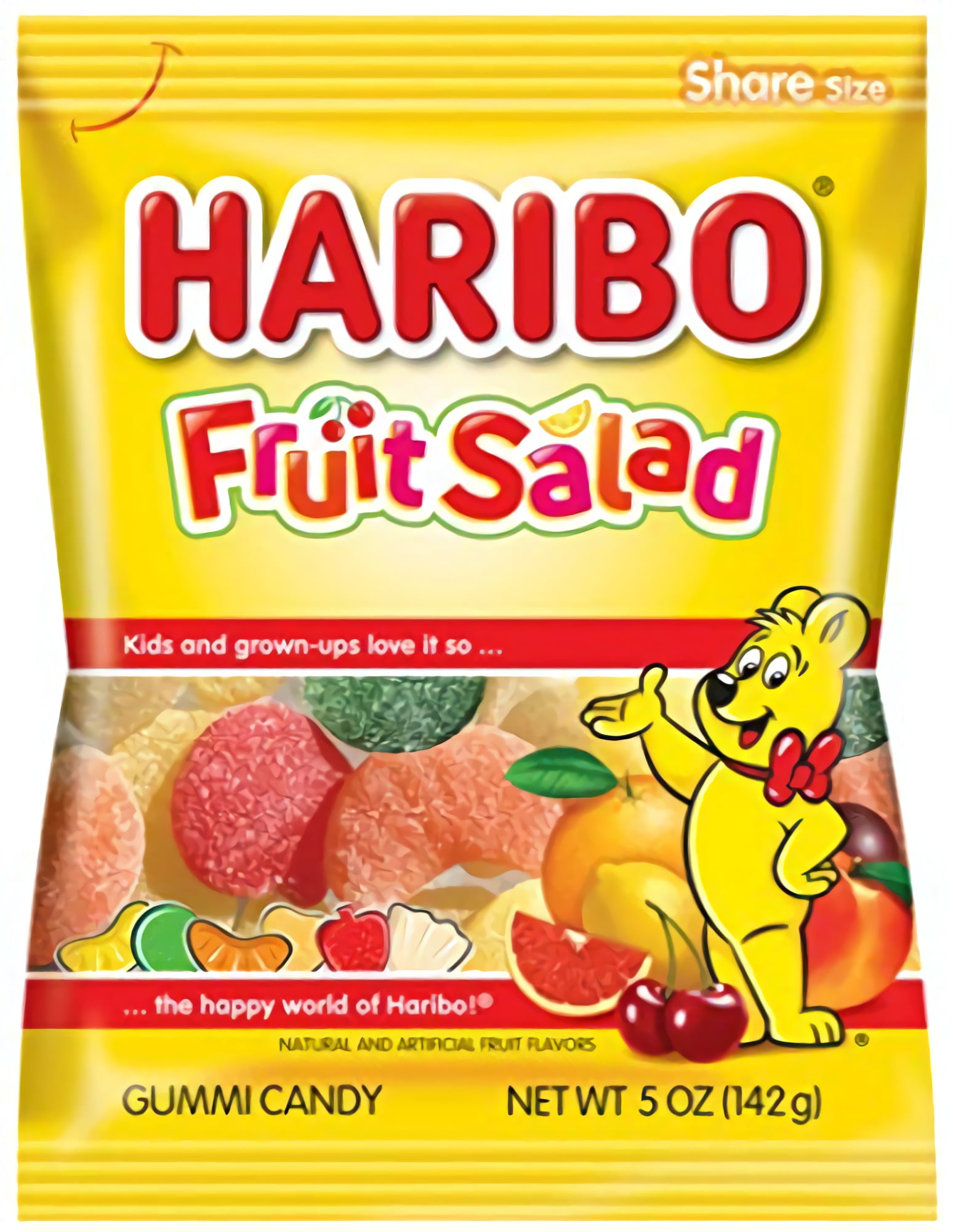 Haribo Chewy Gummies Fruit Salad Gummi Candy, 5 oz - Pack of 12 ...