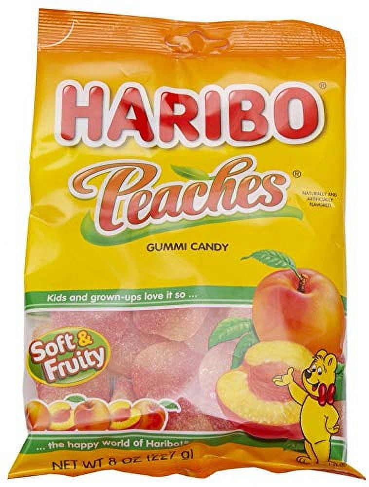 Haribo Confectionery Peaches Gummy Candy, 8 Ounce - 10 per case. - Walmart.com