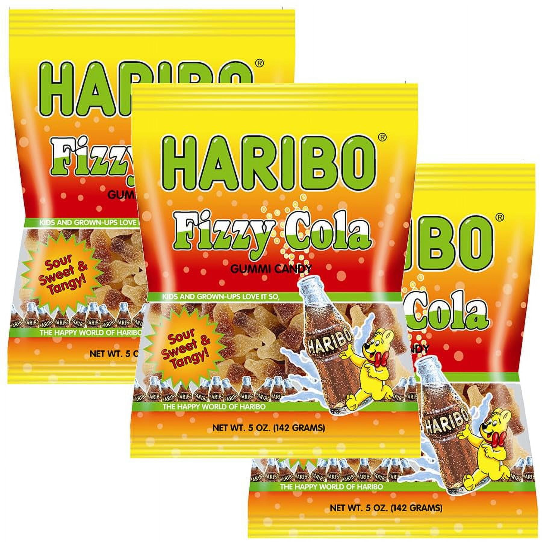 Haribo Fizzy Cola Gummy Candies, 5oz Bag, 3 Pack, Sweet and Sour Snacks ...
