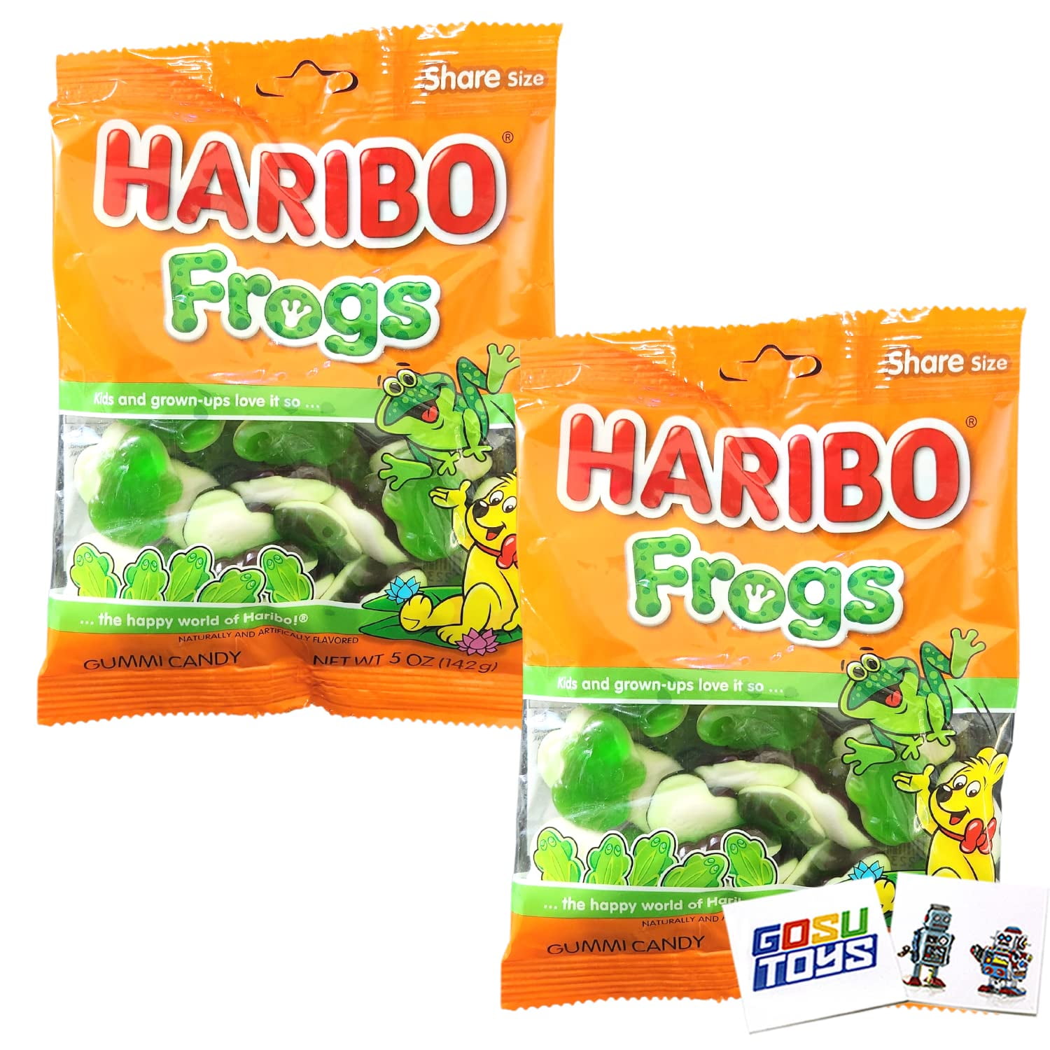 Haribo Frogs Gummi Candy RE32Share Size 2 Pack with 2 Gosutoys Stickers ...