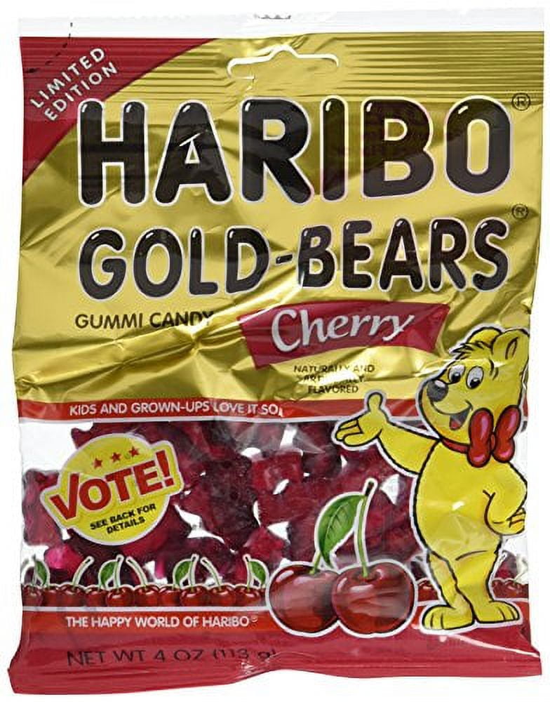 Haribo Gummy Gold Bears Candy, Cherry Flavor, 4 Oz Pack - Walmart.com