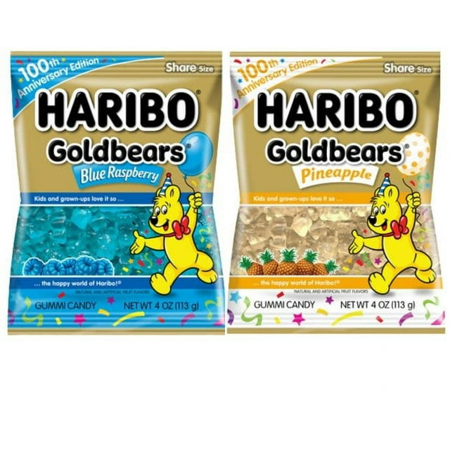Haribo Goldbears Gummi, 100th Anniv. Edition, 4 oz. Set of 2, Pineapple ...