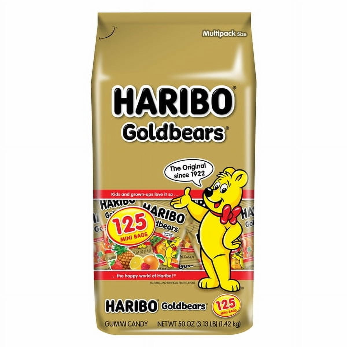 HARIBO Goldbears Gummy Candy, Assorted Fruit Flavors, Mini Bags, 0.4 oz ...