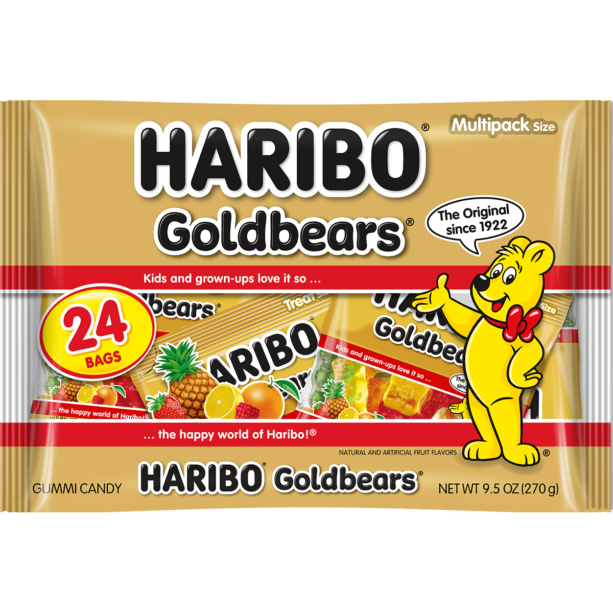 Haribo Goldbears Family Bag, Gummy Bears Candy Share Pack, 9.5oz ...
