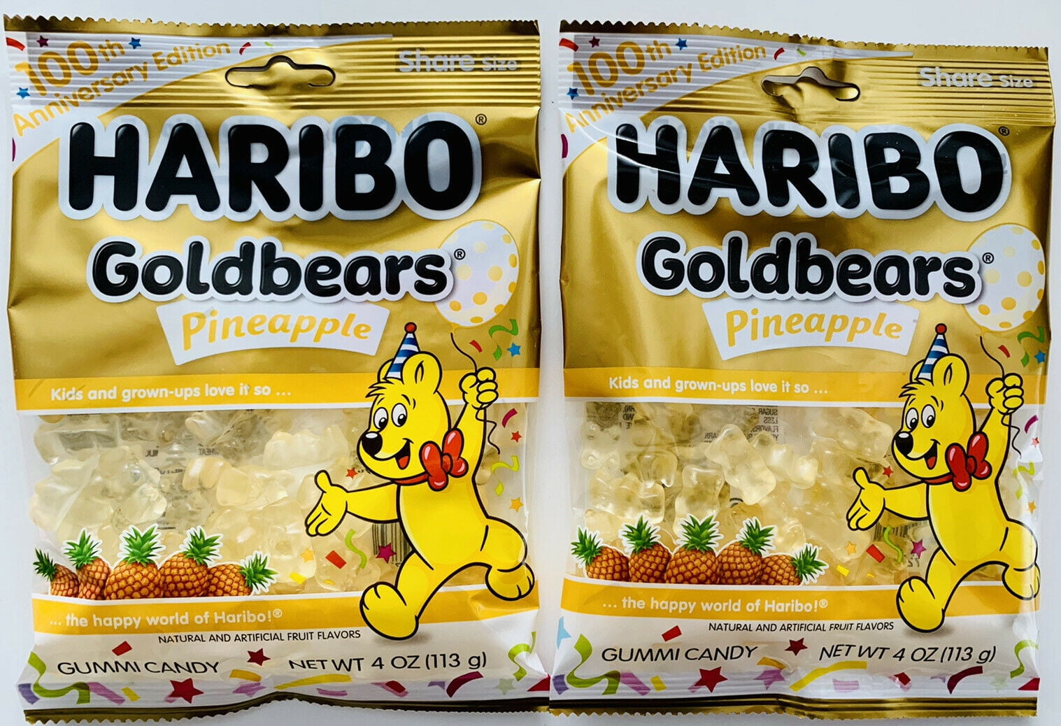 Haribo Sweet Gummies, Goldbears Pineapple Flavor, 100th Anniversary ...