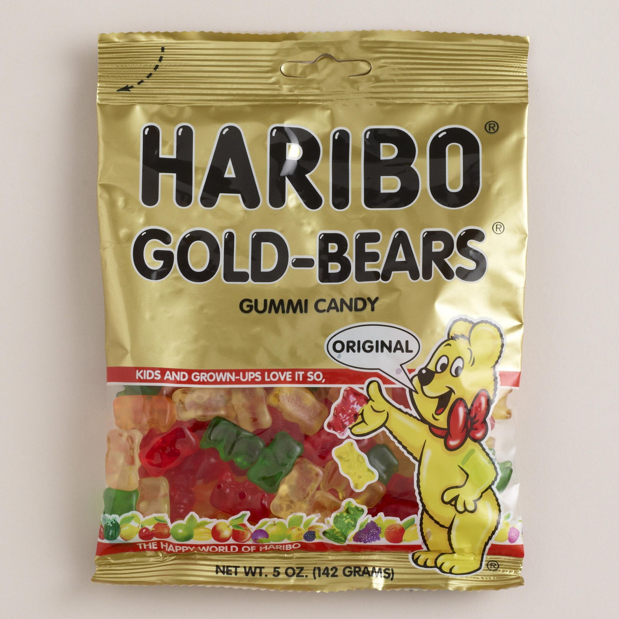 Haribo Gummi Candy, Gummi Bears, Original Assortment, 5oz Bag, Pack of ...