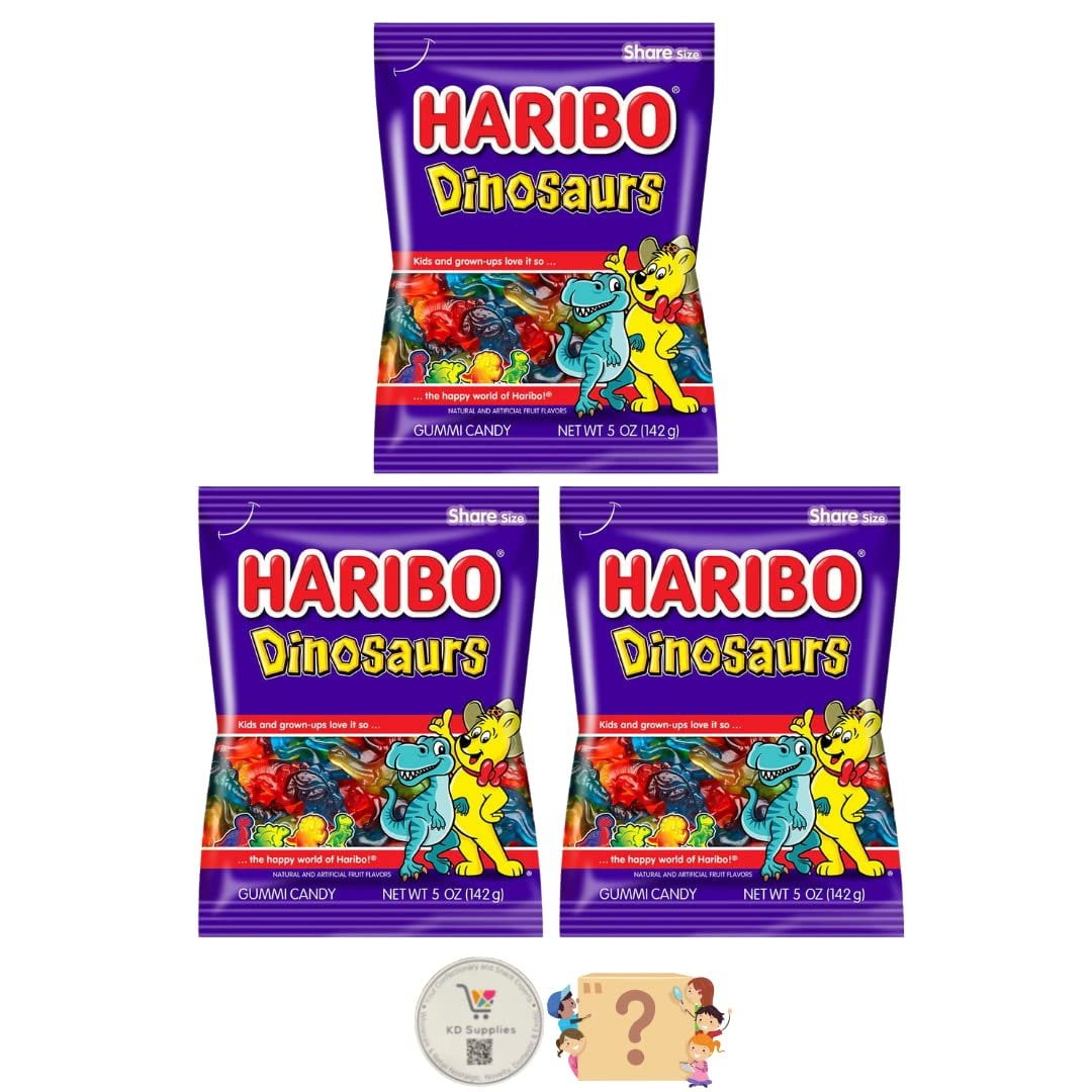 Haribo Gummi Candy - Soft & Chewy Delicious Gummies, Pack of 3 5 oz ...