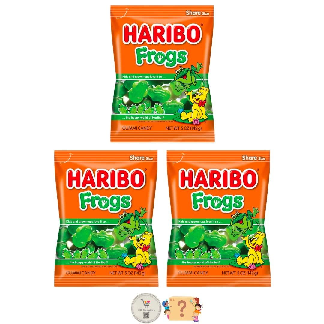 Haribo Gummi Candy - Soft & Chewy Delicious Gummies, Pack of 3 5 oz ...