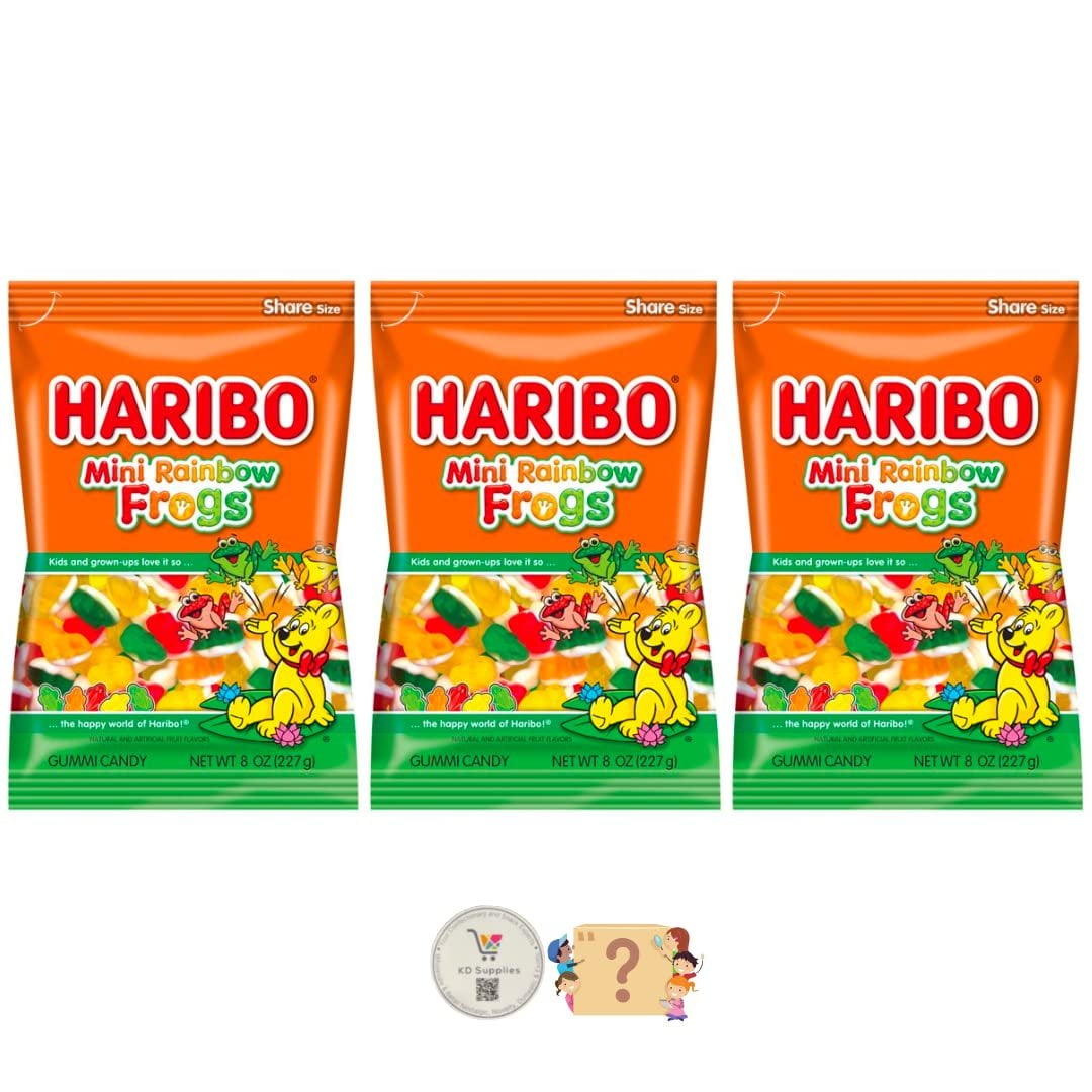 Haribo Gummi Candy - Soft & Chewy Delicious Gummies, Pack of 3 5 oz ...