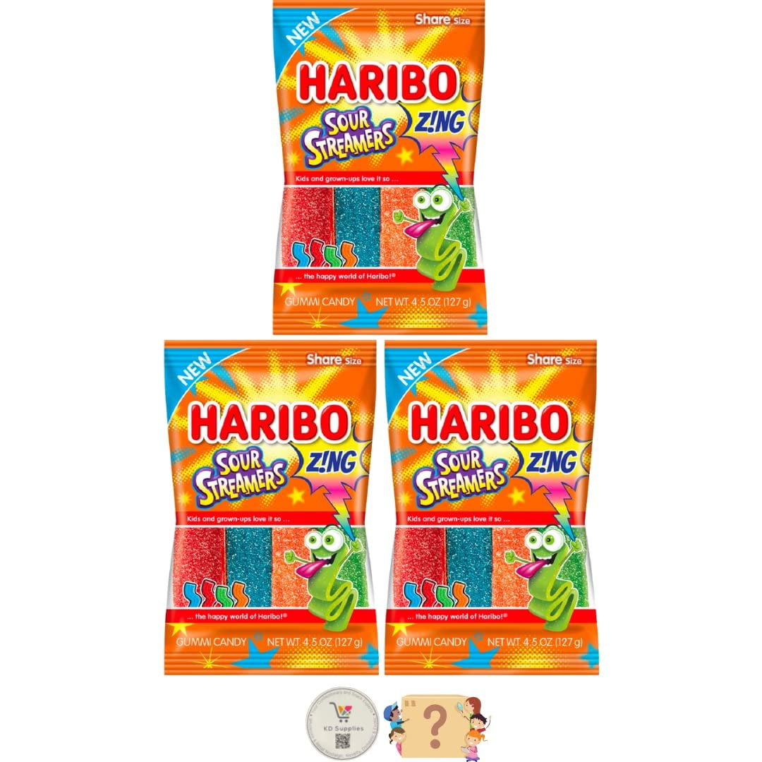 Haribo Gummi Candy - Soft & Chewy Delicious Gummies, Pack of 3 5 oz ...