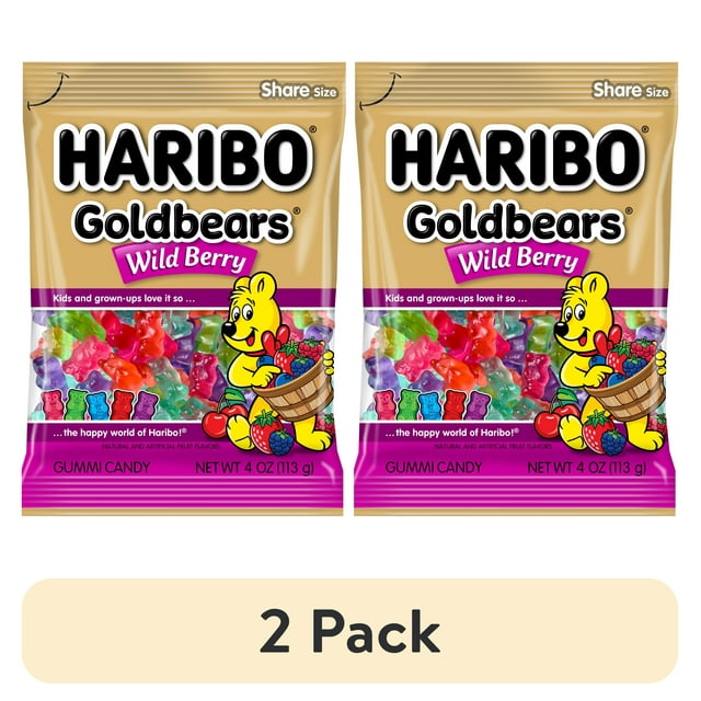 (2 pack) Haribo Gummi Candy, Wild Berry 4oz, case pack of 12 - Walmart.com