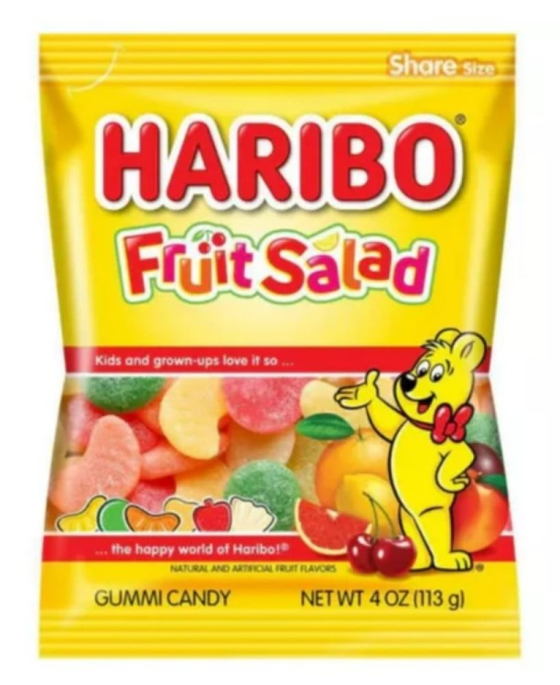 Haribo HAR38225 Fruit Salad Gummi Candy 4 oz. Bag, Pack of 1 - Walmart.com
