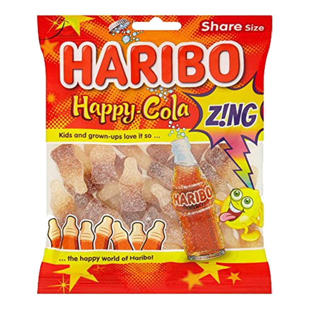 Haribo Happy Cola Zing Share Size Bag Pouch 140g (Pack of 3) - Walmart.com