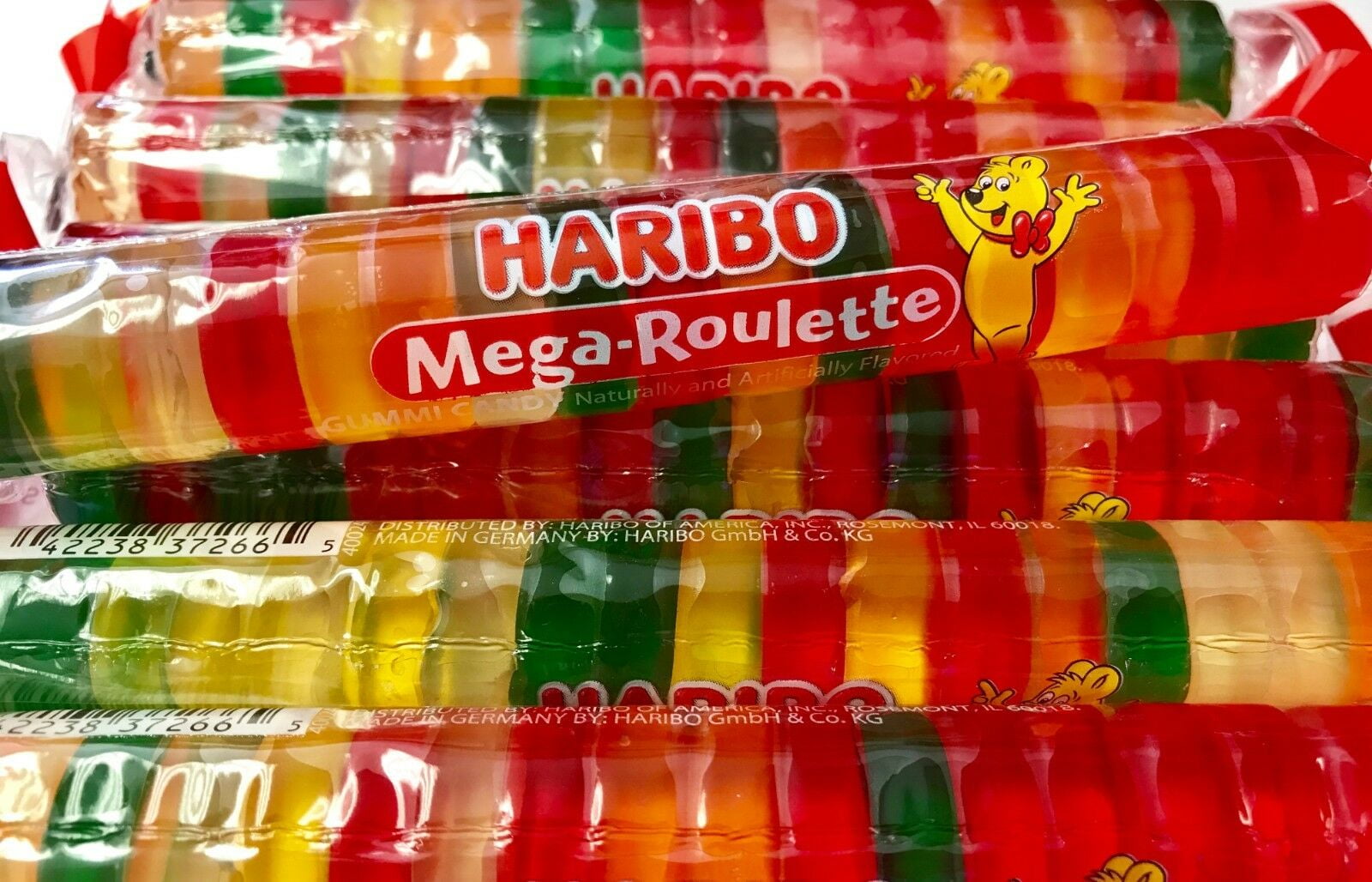 Haribo Mega Roulette Gummis 16 COUNT Rolls of Popular German Candy FREE ...