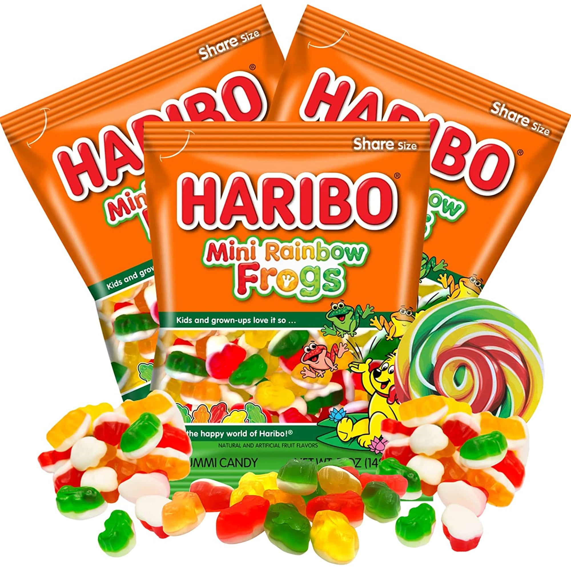 Haribo Mini Rainbow Frogs Gummy Candies, Birthday Party Candy, Pack of ...