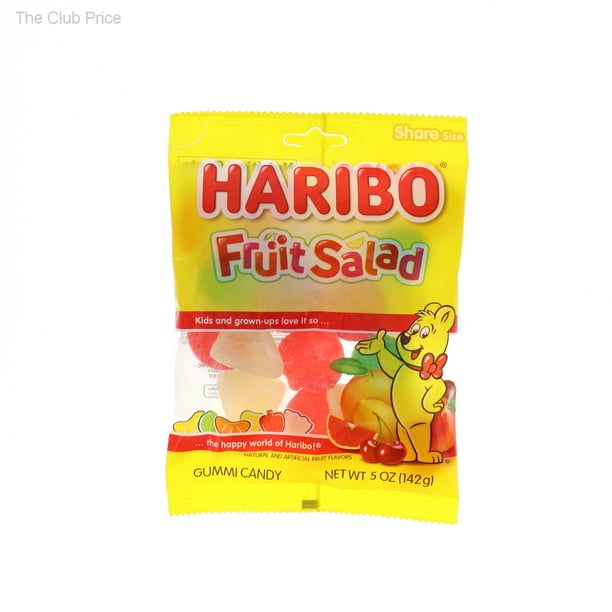 Haribo, Peg Bag Fruit Salad Gumi Assorted Candy, Count 12 (5 oz ...