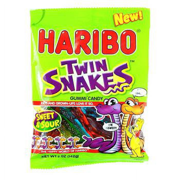 Haribo, Peg Bag Twin Snakes Candy, Count 12 (5 oz) - Sugar Candy / Grab ...