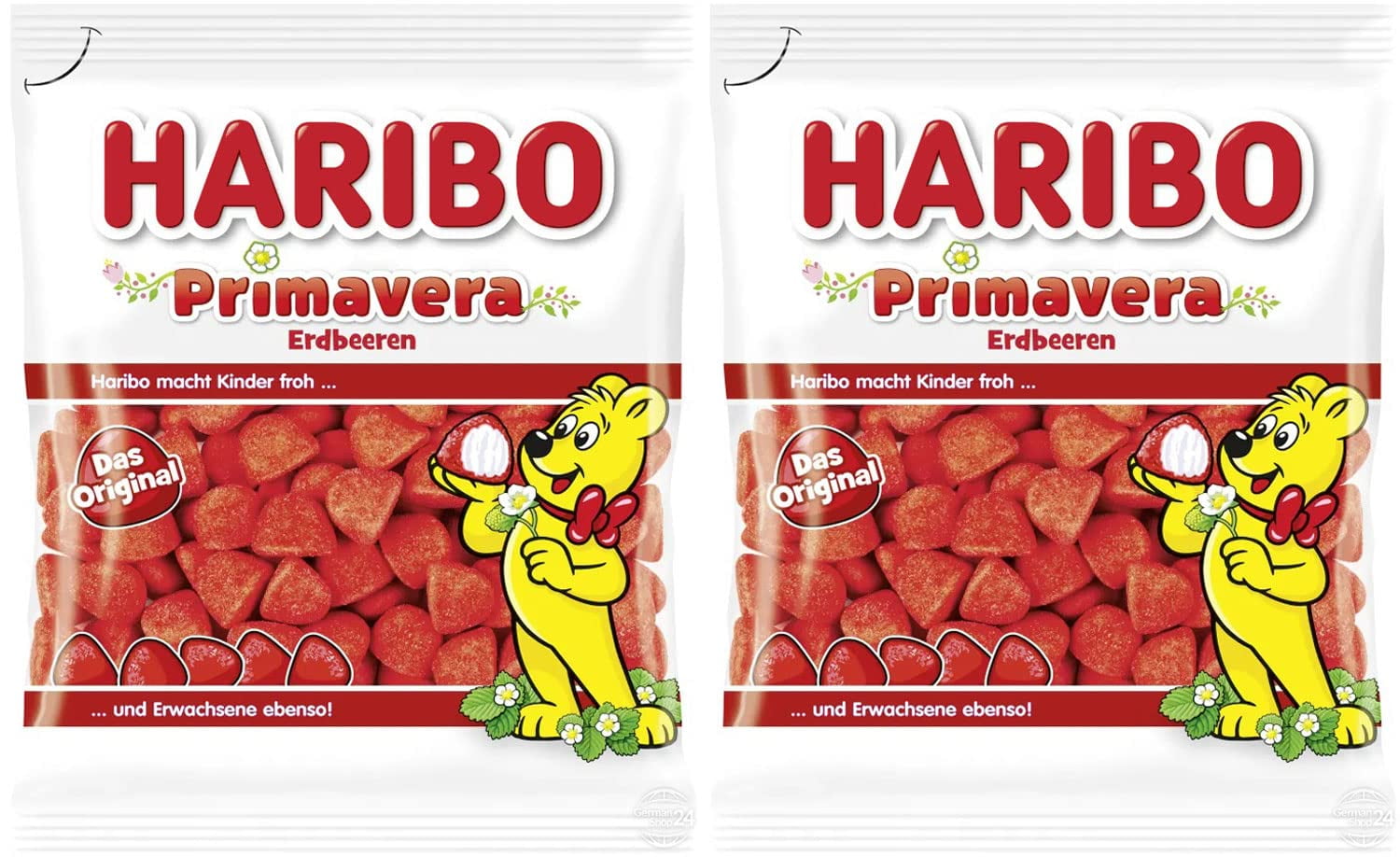 Haribo Primavera Erdbeeren (Strawberry) Gummy Candy 2-Pack (2 x 175g ...