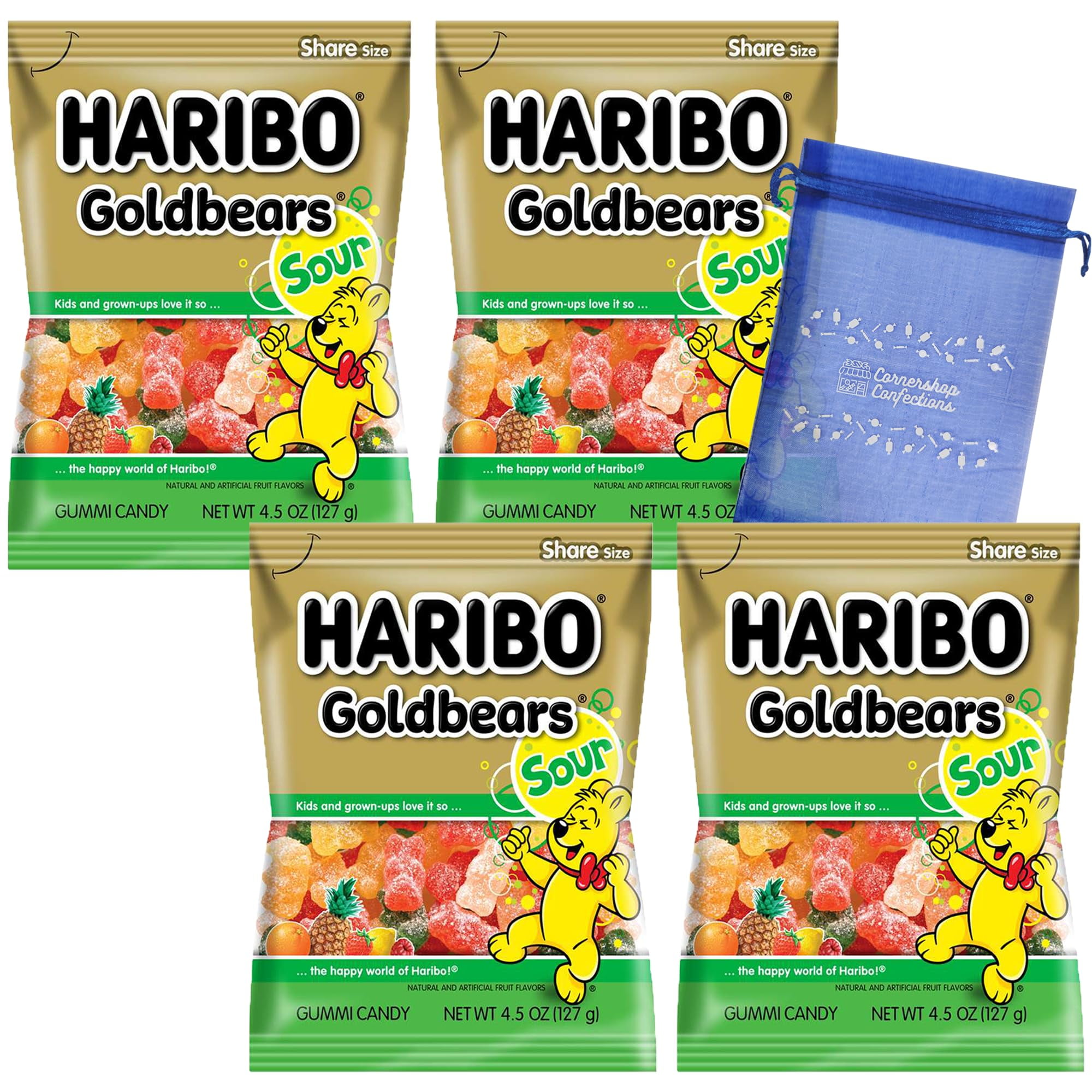 Haribo SOUR Goldbears Gummies ZS23 4 Bag Bundle Pack - Classic ...