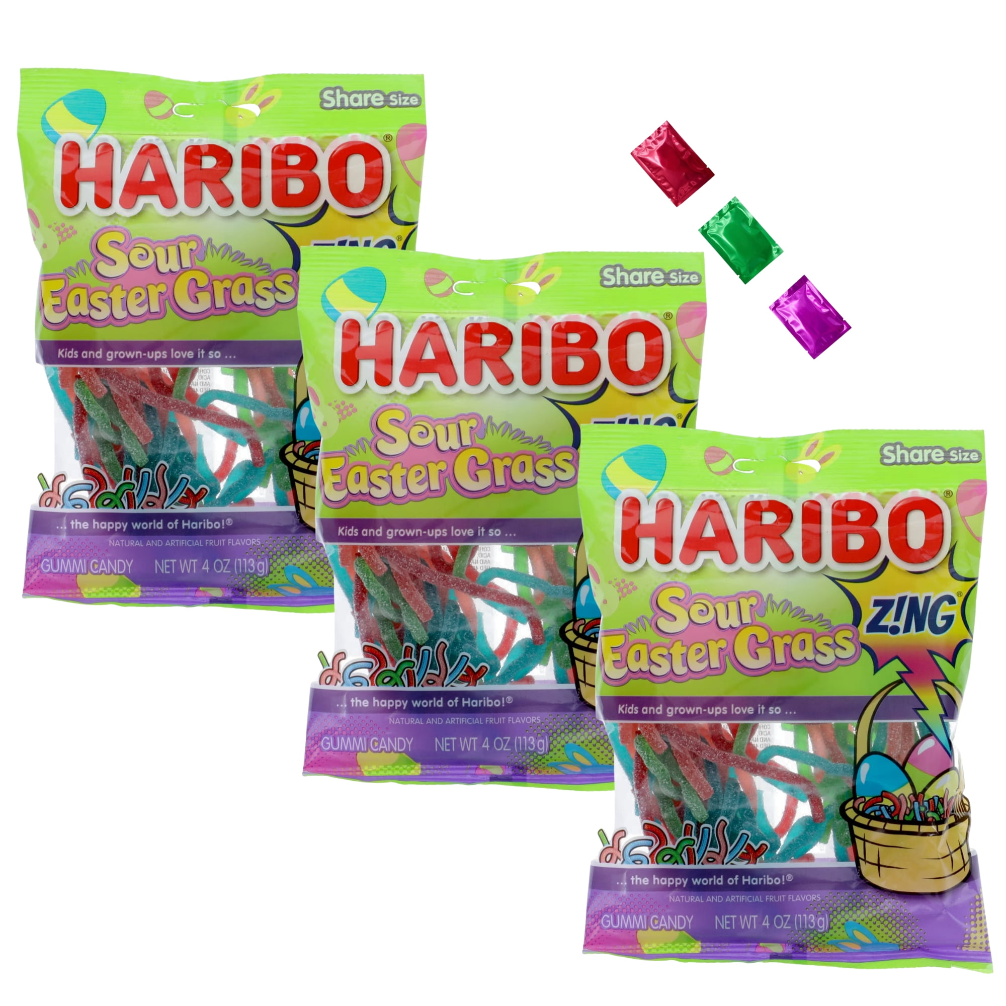 Haribo Sour Edible Easter Grass Gummi Candy 4 Oz, Limited Edition ...