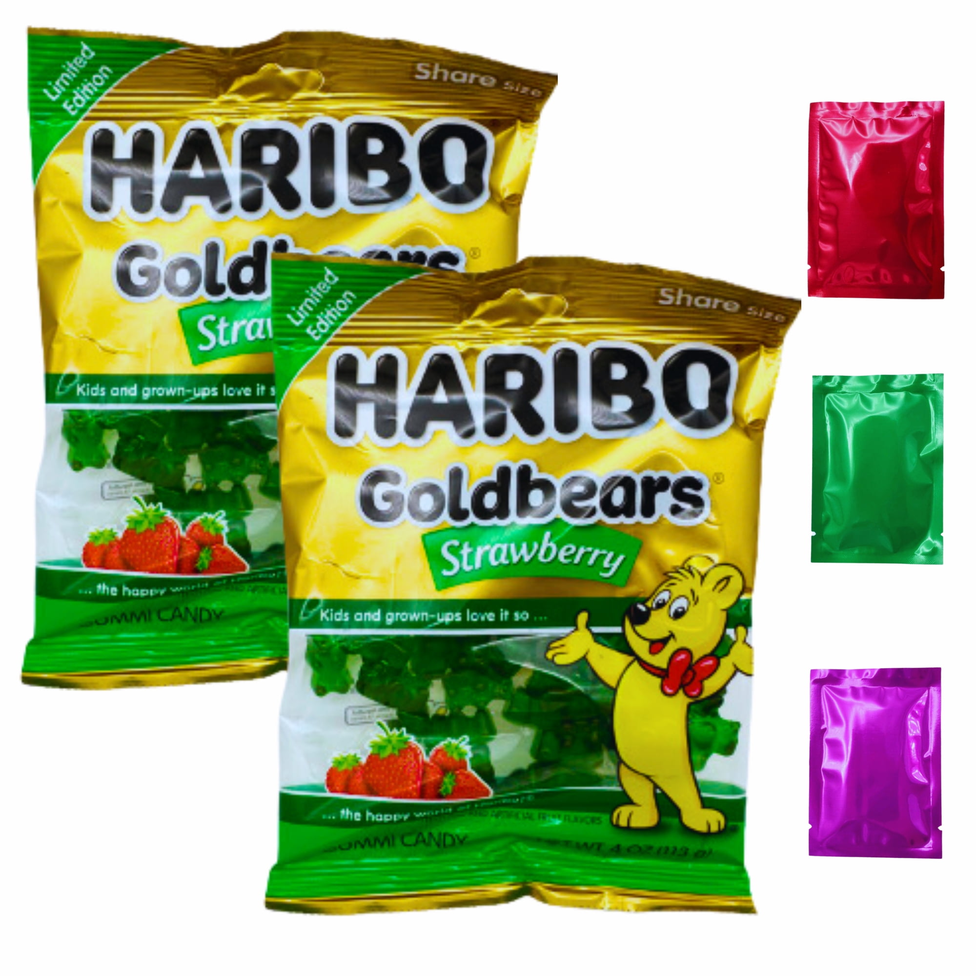 Haribo Strawberry Goldbears Gummy Bears, Share Size Limited Edition 4oz ...
