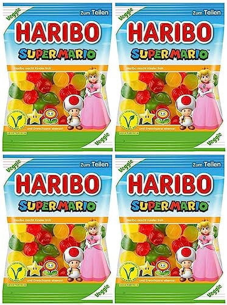 Haribo Super Mario Veggie (Vegetarian) Gummy Candy 4-Pack (4 x 175g ...
