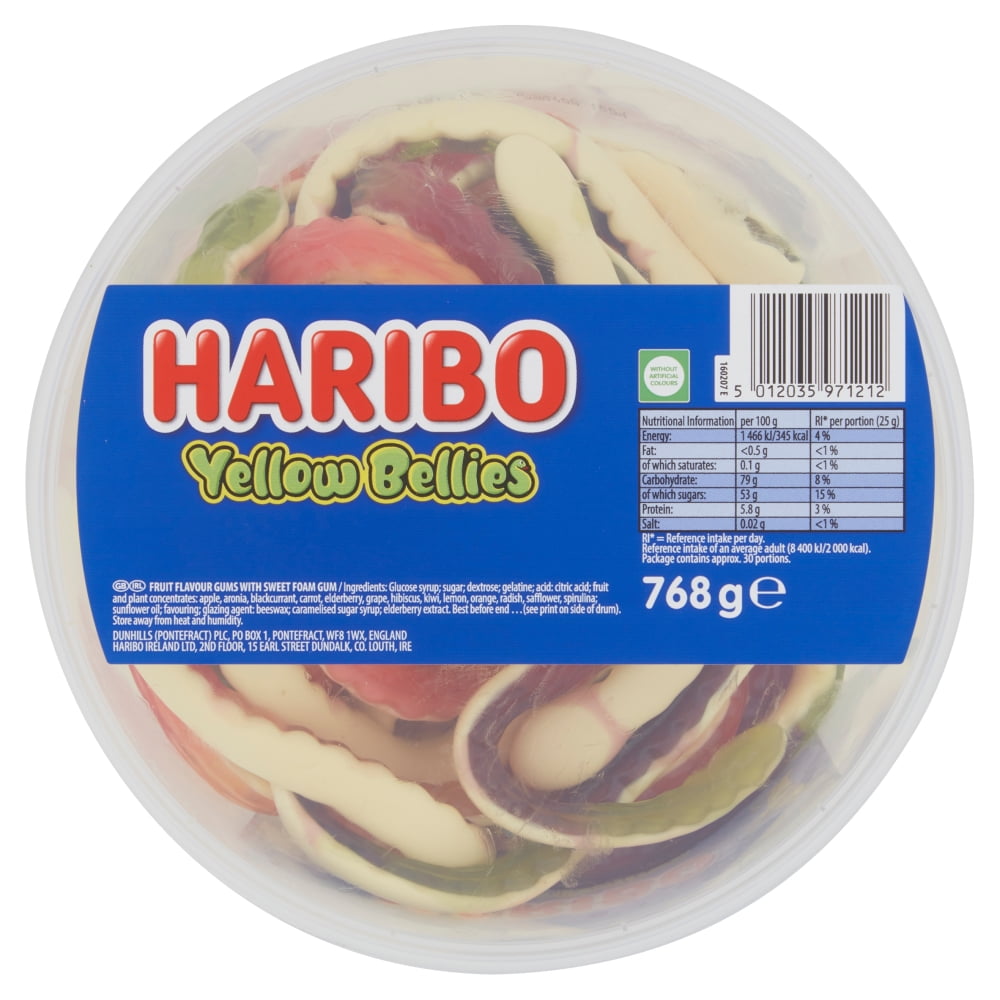 Haribo Yellow Bellies 24pcs Tub 768g - Walmart.com