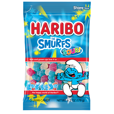 (10 pack) HARIBO Sour Smurfs Gummy Candy, 6.3 oz - Walmart.com
