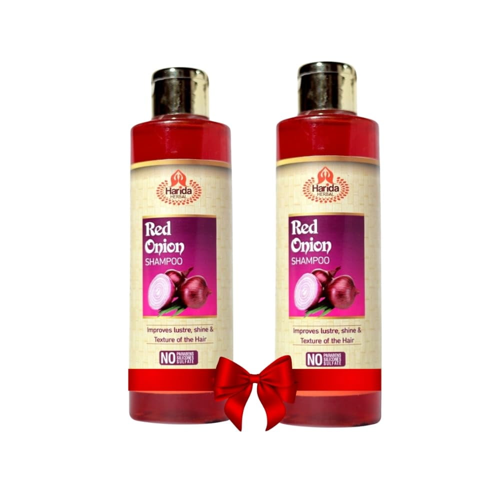 Harida Herbal Red Onion Hair Shampoo 200ml Pack of 2 Herbal Formula for ...