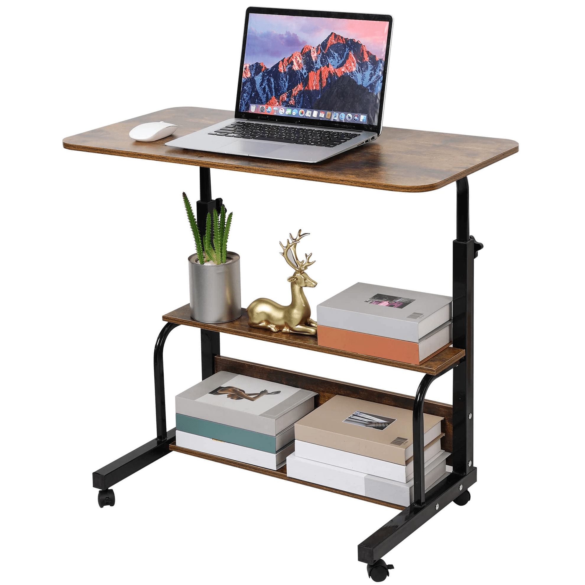 Harigal Adjustable Desk Height Mobile Computer Desk-Laptop Table for ...