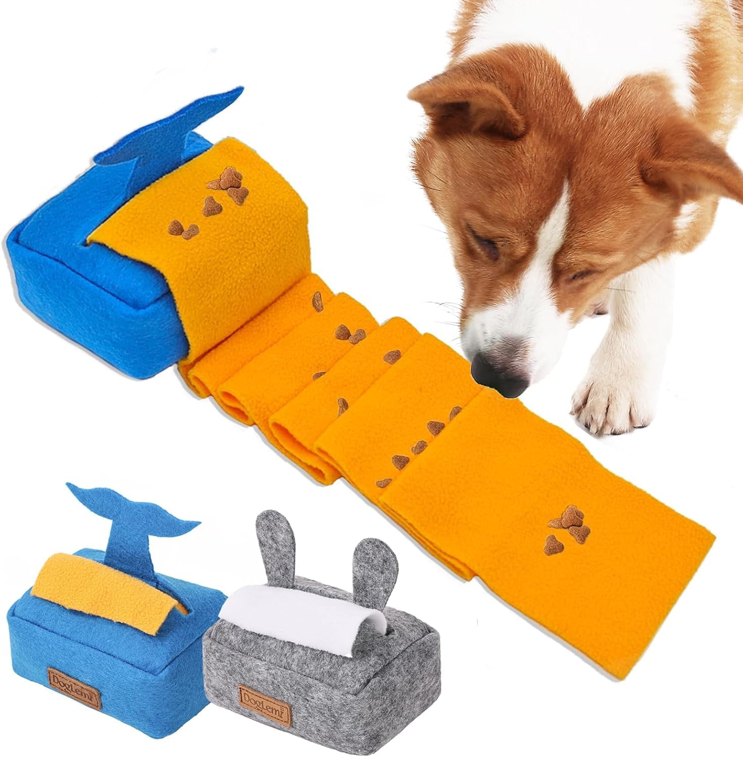 Harikaji 2PCS Dog Puzzle Toy, Dog Tissue Box Plush Toy, Interactive ...