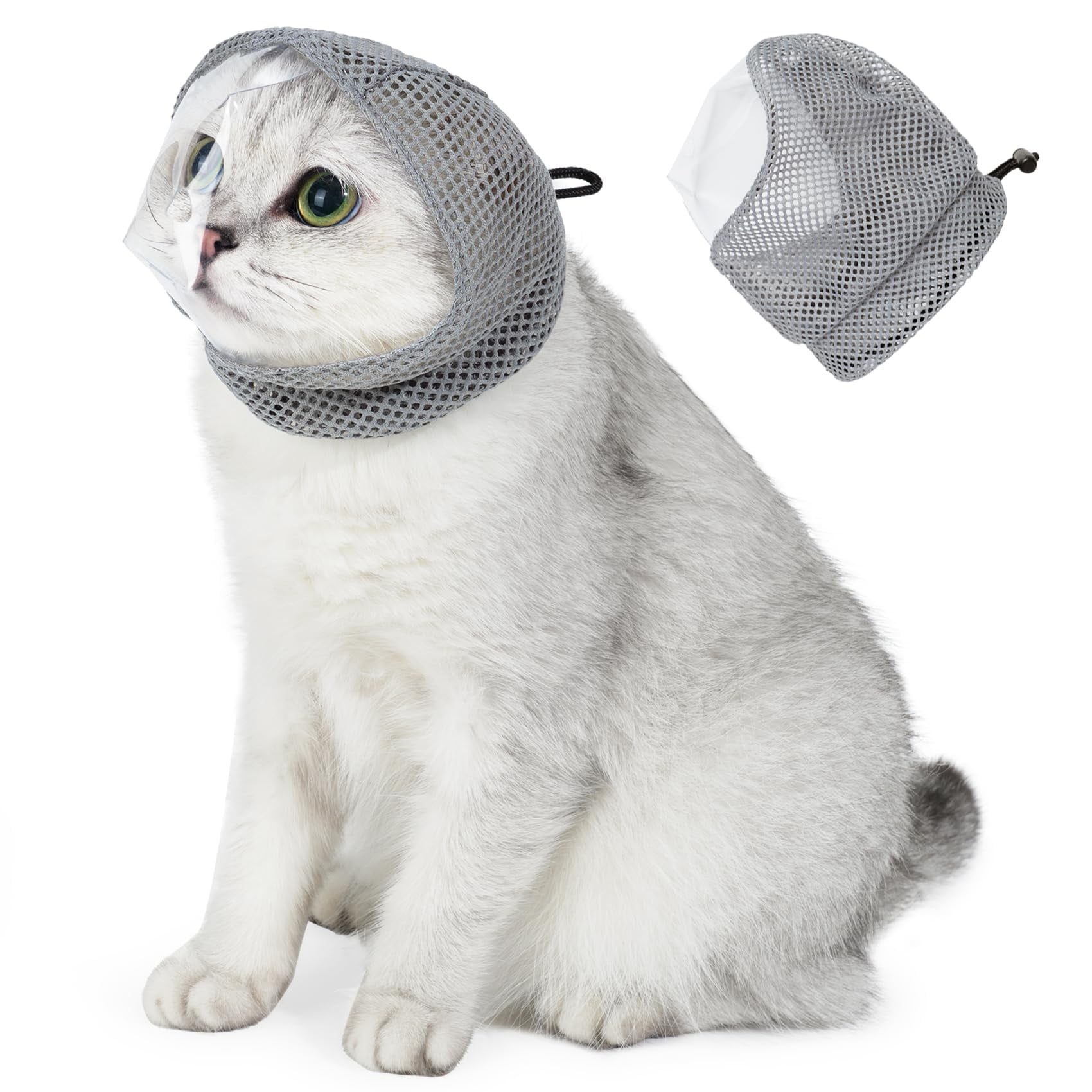 Harikaji Cat Muzzle for Grooming, Breathable Mesh Muzzles with ...