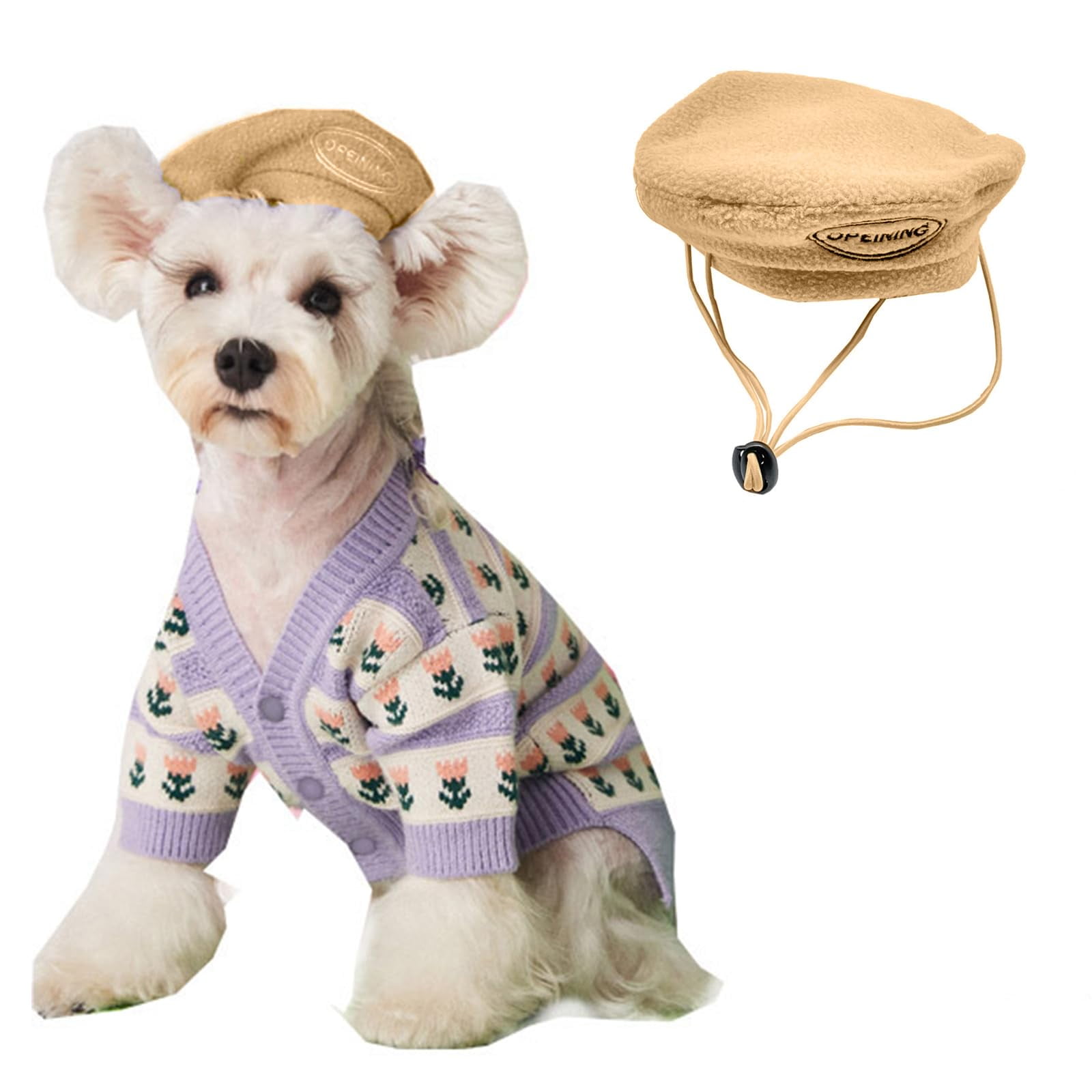 Harikaji Dog Beret Hat, Dog Cap with Adjustable Elastic Strap, Dog ...