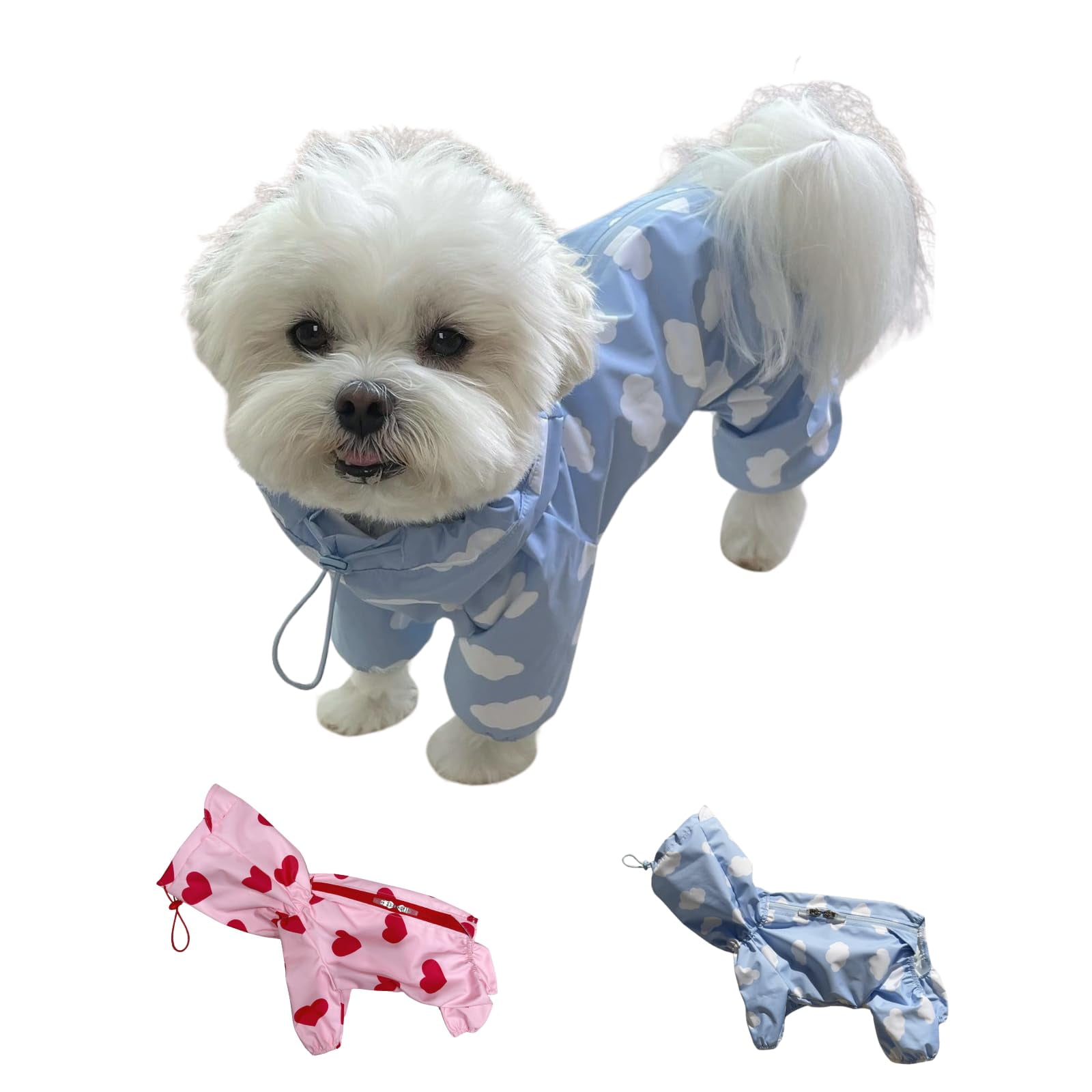 Harikaji Small Dog Raincoat, Four-Legged Full Coverage Dog Raincoat ...