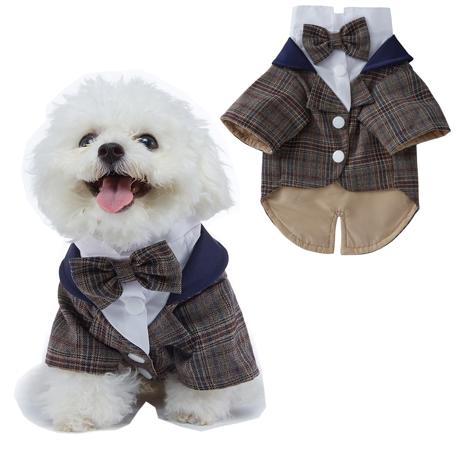 Harikaji Small Dog Tuxedo Outfit, Formal Dog Suit and Bandana Set, Dogs ...