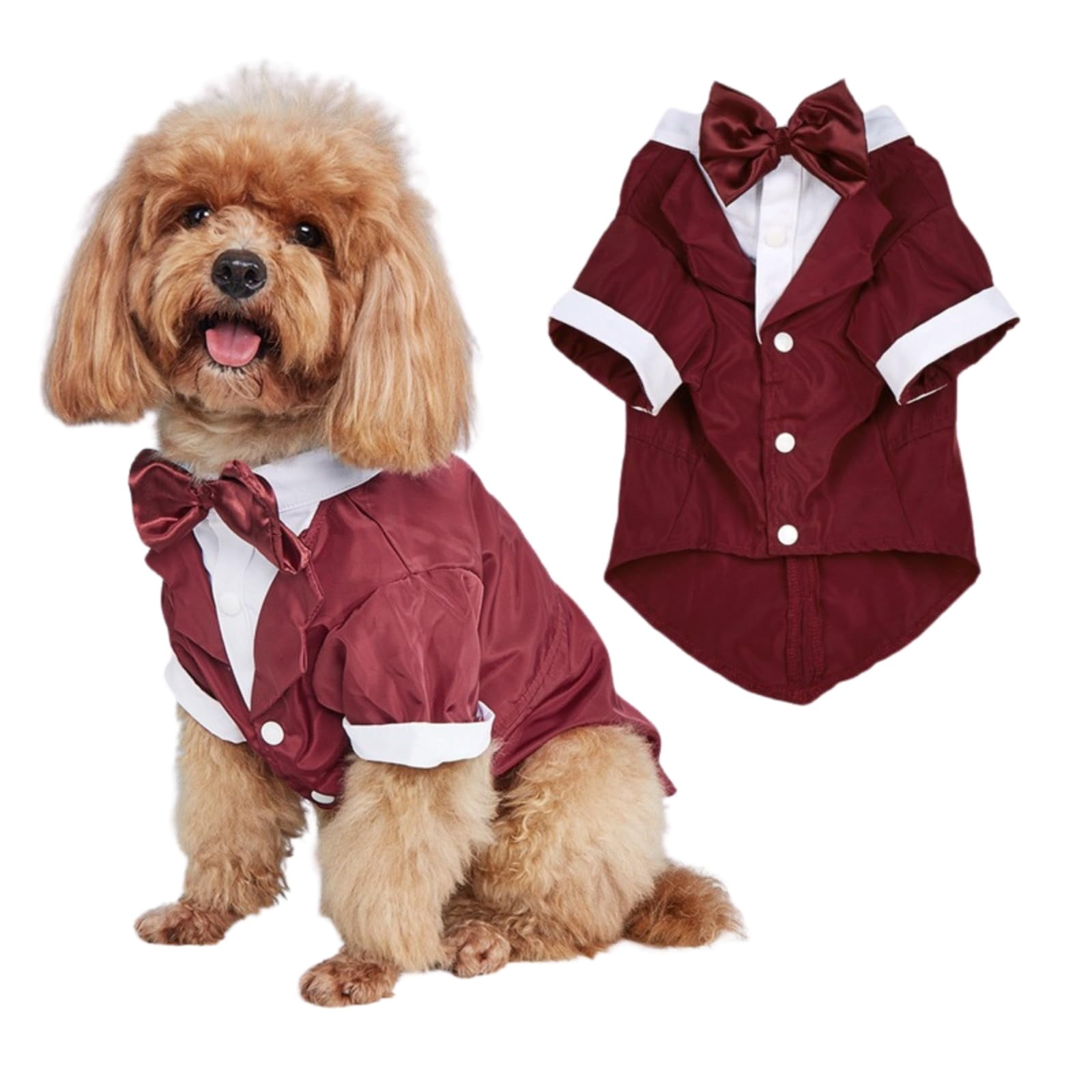 Harikaji Small Dog Tuxedo Suit with Bow, Dog Wedding Formal Suit with ...