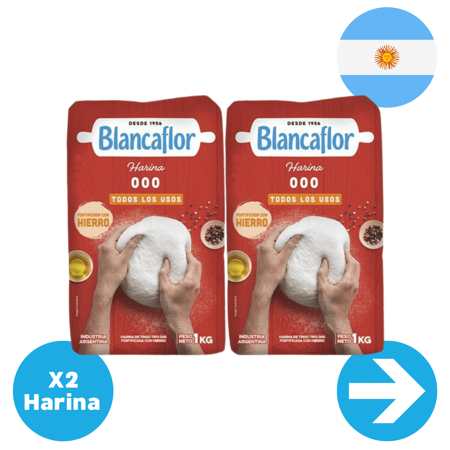 Harina Trigo 000 Blancaflor 1kg - 2 Unids - Walmart.com