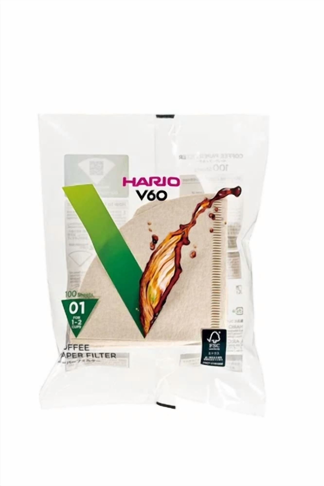 Hario V60 Paper Coffee Filters, Size 01, Natural, Tabbed - Walmart.com
