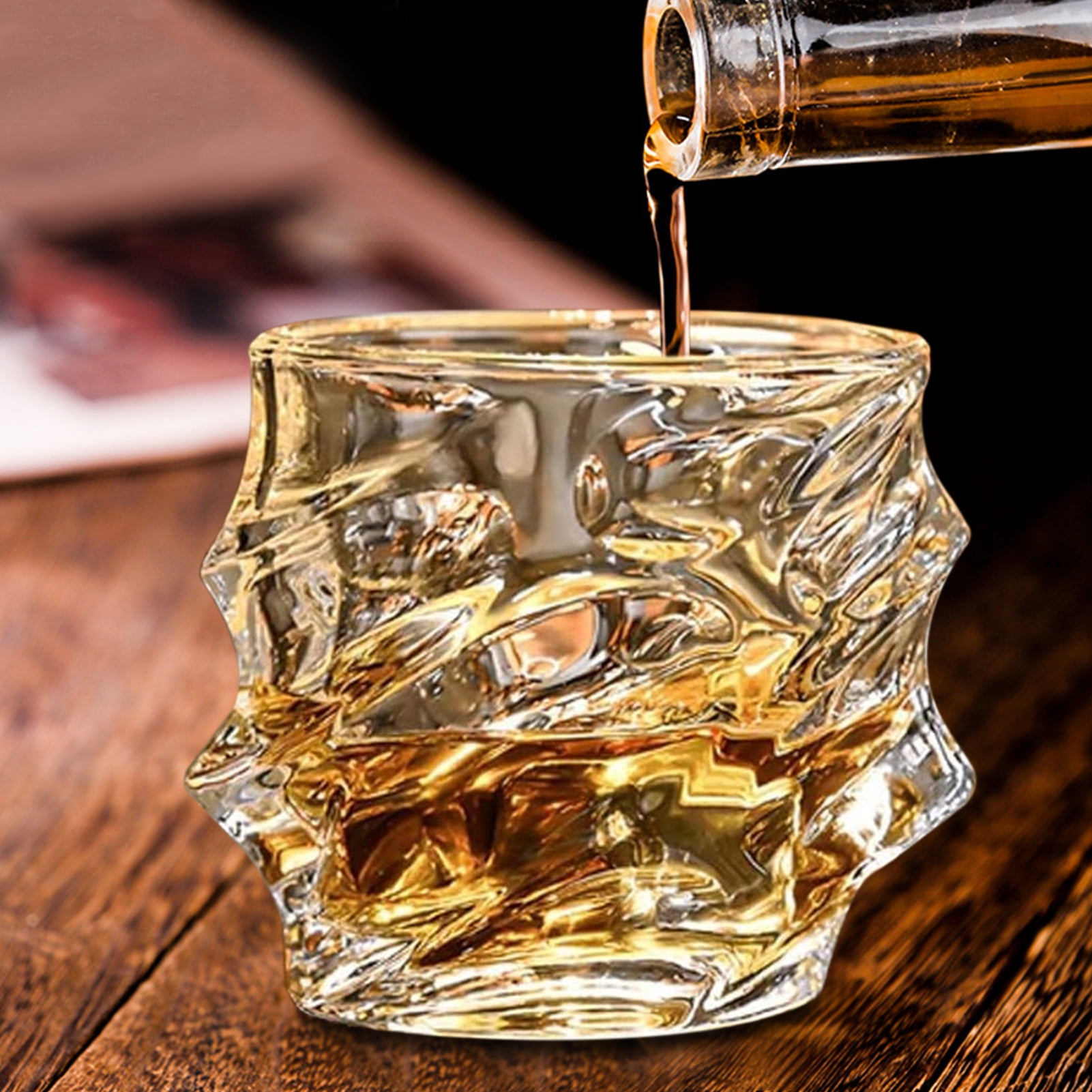 Hariumiu 1/2/4Pcs Glass Whiskey Glasses Heavy Thick Bottom Bar Bourbon ...
